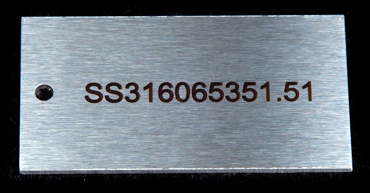 Stainless Steel label 65mm x 35mm x 1.5mm 1 holes – Wiremarkers™ Australia