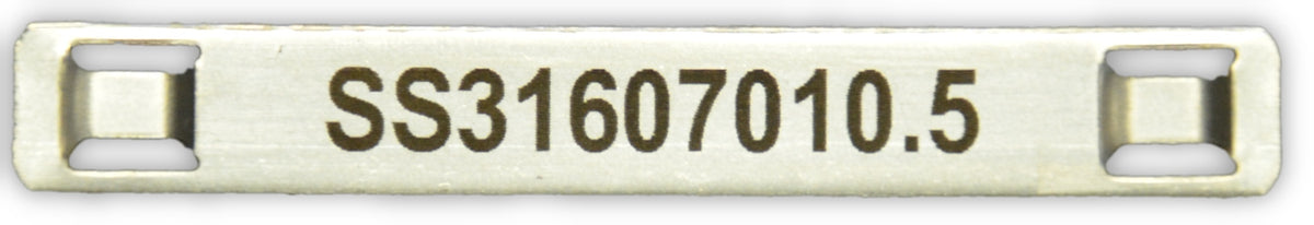 Stainless Steel cable tag printed 70 x 10 x .5mm thick 4.6mm slot ...